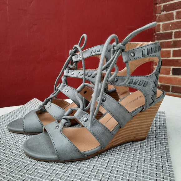 Report | Shoes | Report Sandals Scout Lace Up Studded Wedge Heel ...